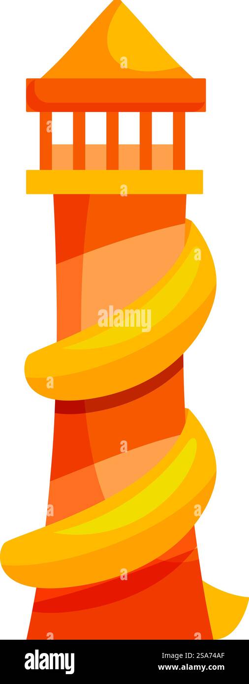 Orange and yellow playground tower slide providing childhood fun and ...