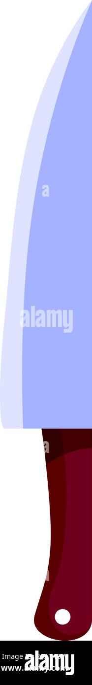 Large sharp kitchen knife pointing up with a brown handle hi-res stock ...