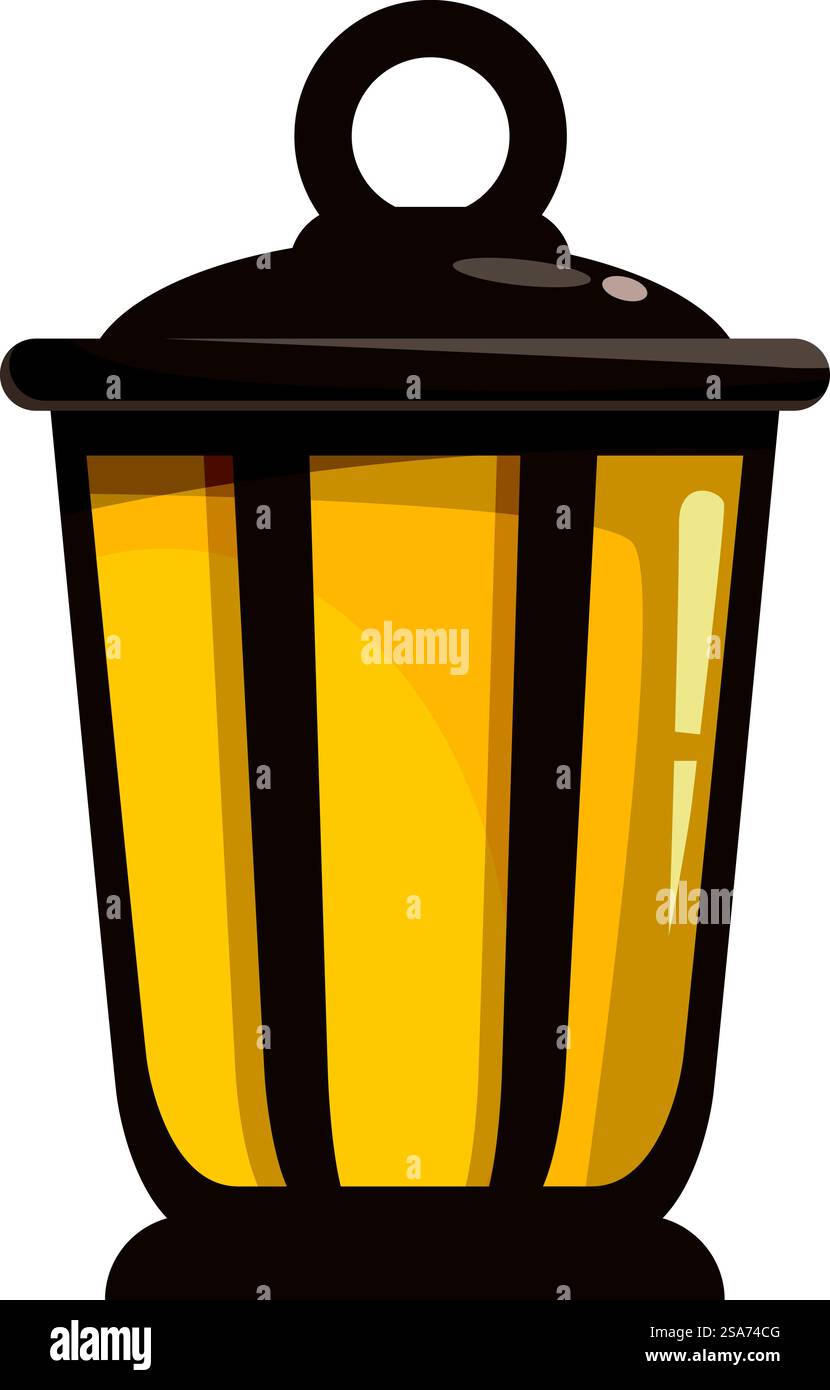 Ramadan lantern shining with warm yellow light, creating a cozy and ...