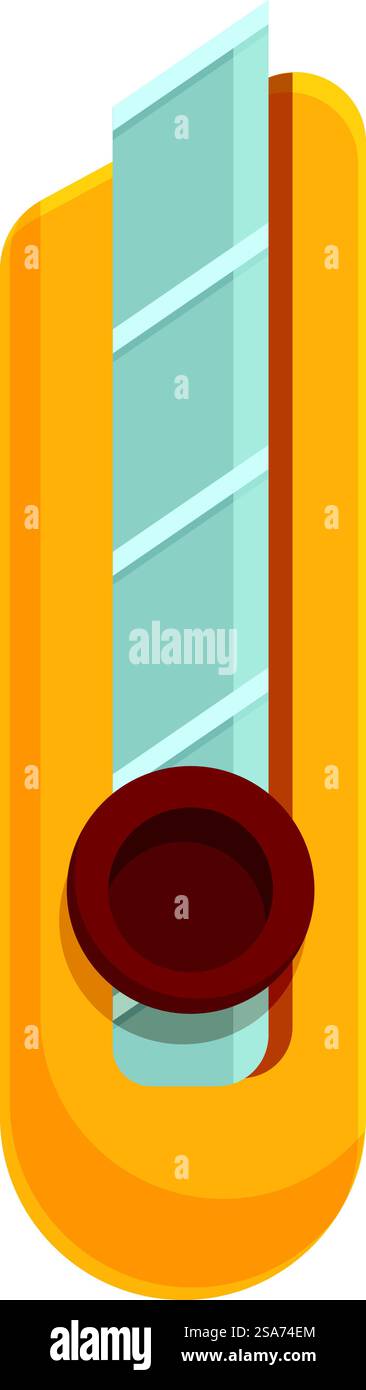 Utility knife with a retractable blade being closed, isolated on a ...