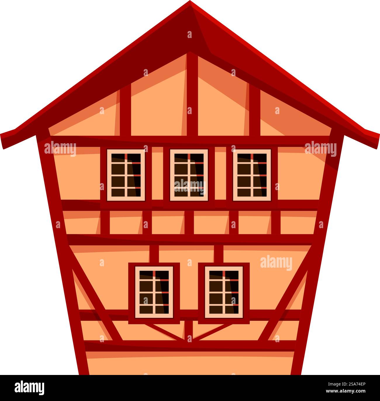 Cartoon style facade of a building with exposed timber framing hi-res stock photography and ...
