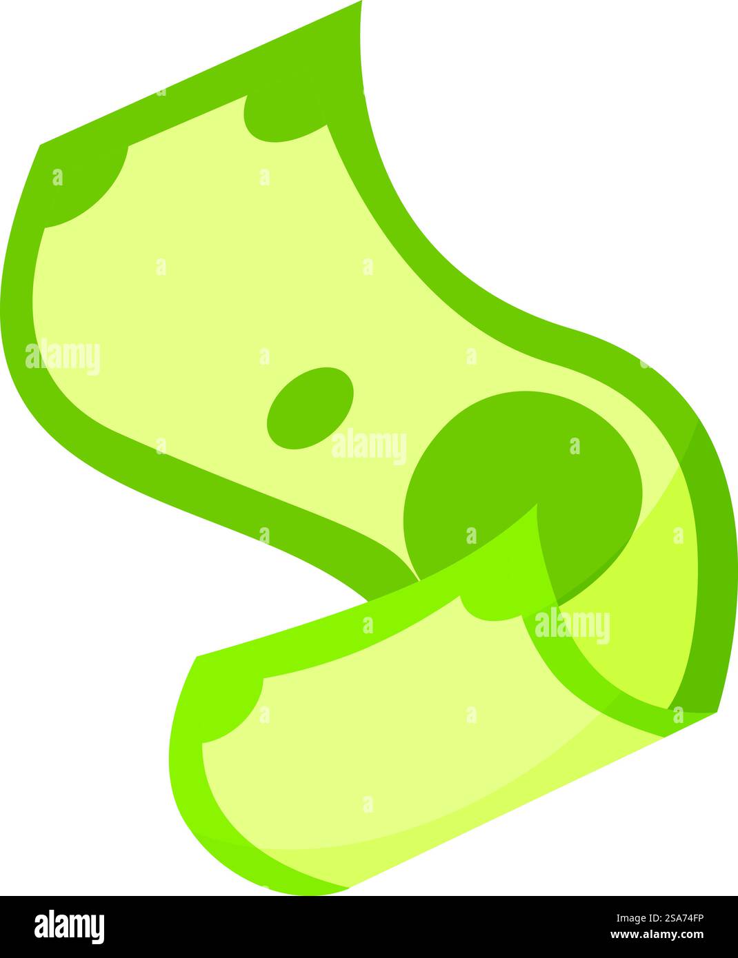 Green banknote is waving in the air, representing finance, wealth, and ...