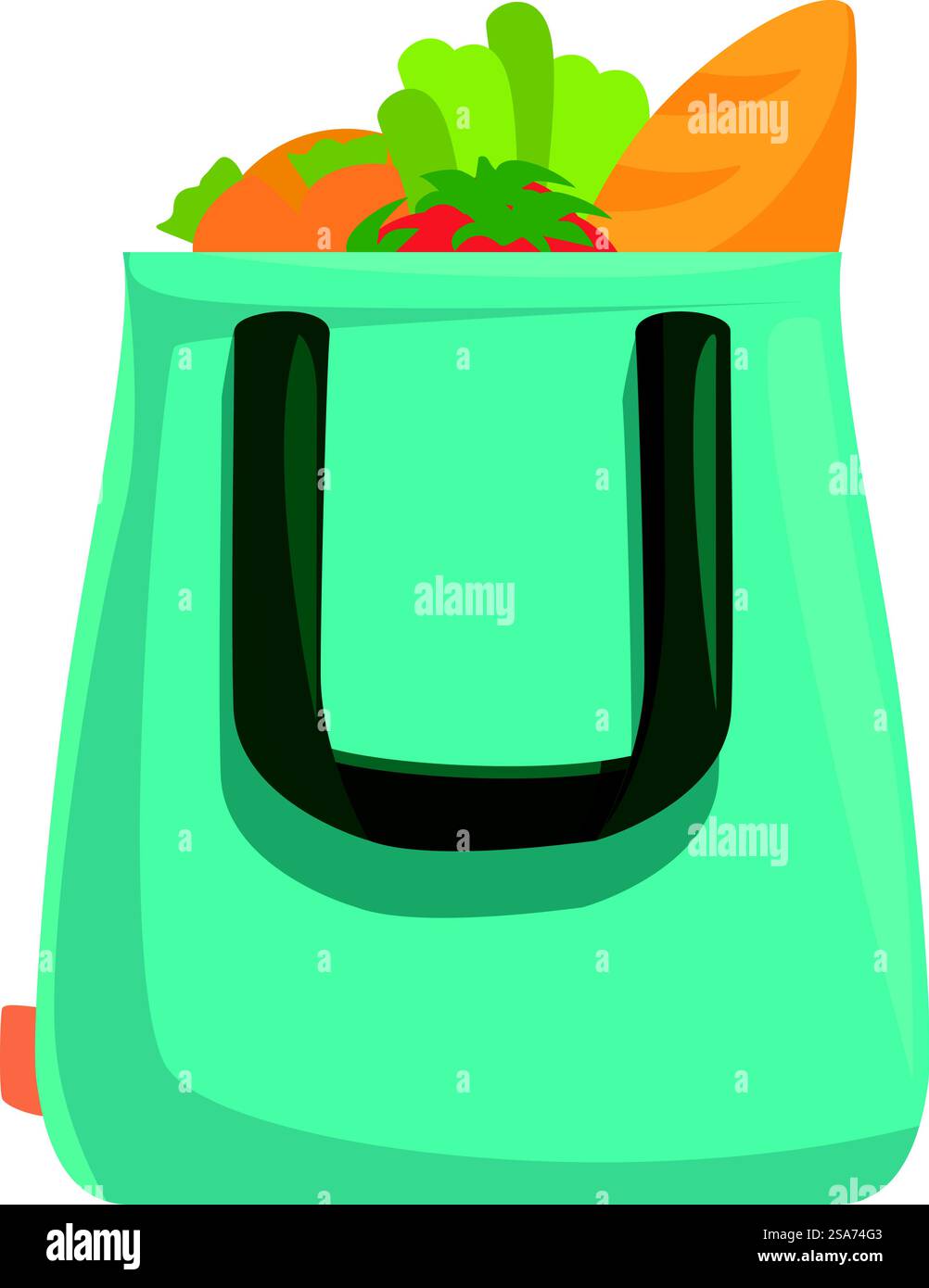 Reusable grocery bag full of fresh produce promoting healthy eating and ...