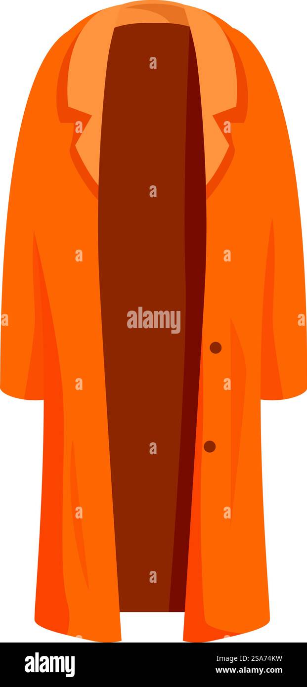 Illustration of an orange trench coat hanging open hi-res stock ...