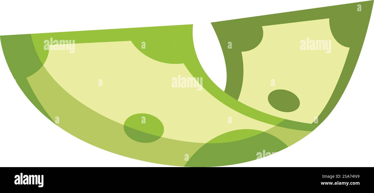 Two green bills flying in the air representing economic growth. Two ...