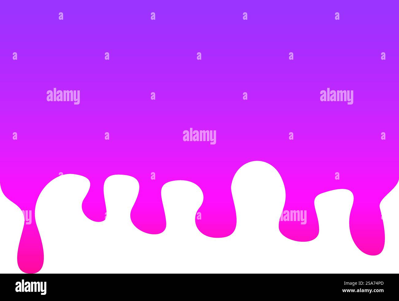 Pink and purple gradient paint is dripping down a white background ...
