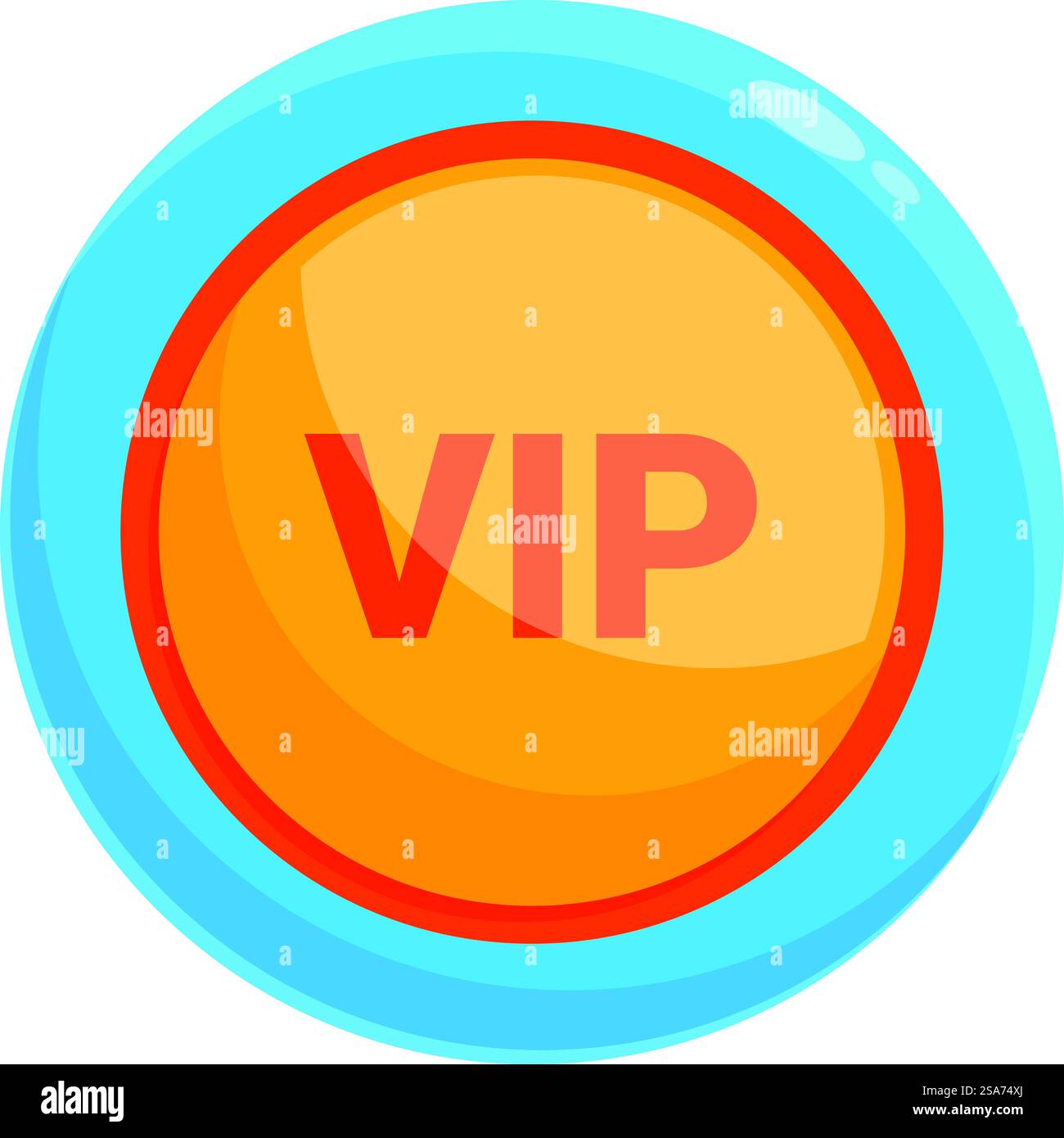 Orange vip icon with blue frame showing very important person status ...