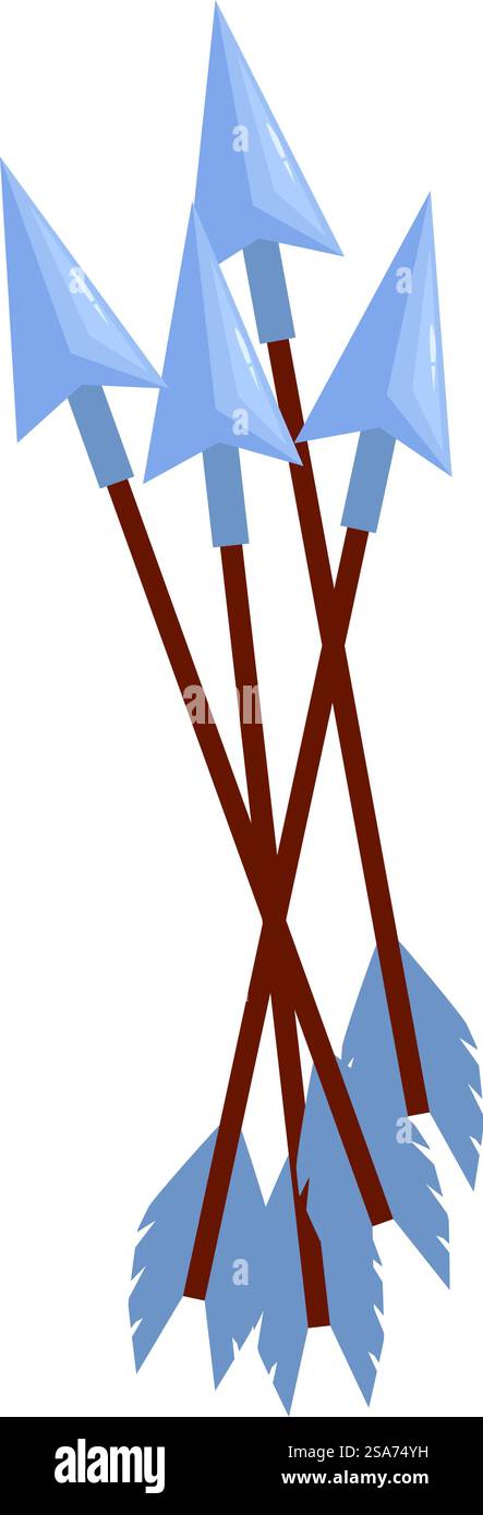 Five sharp medieval arrows pointing upwards on a white background. Five ...