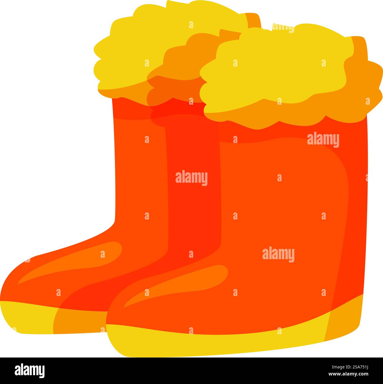 Pair of orange winter boots keeping your feet warm and cozy. Pair of ...