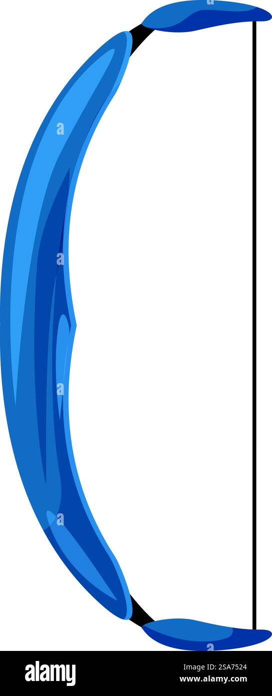 Cartoon blue bow for hunting or archery, made of wood and ready to ...