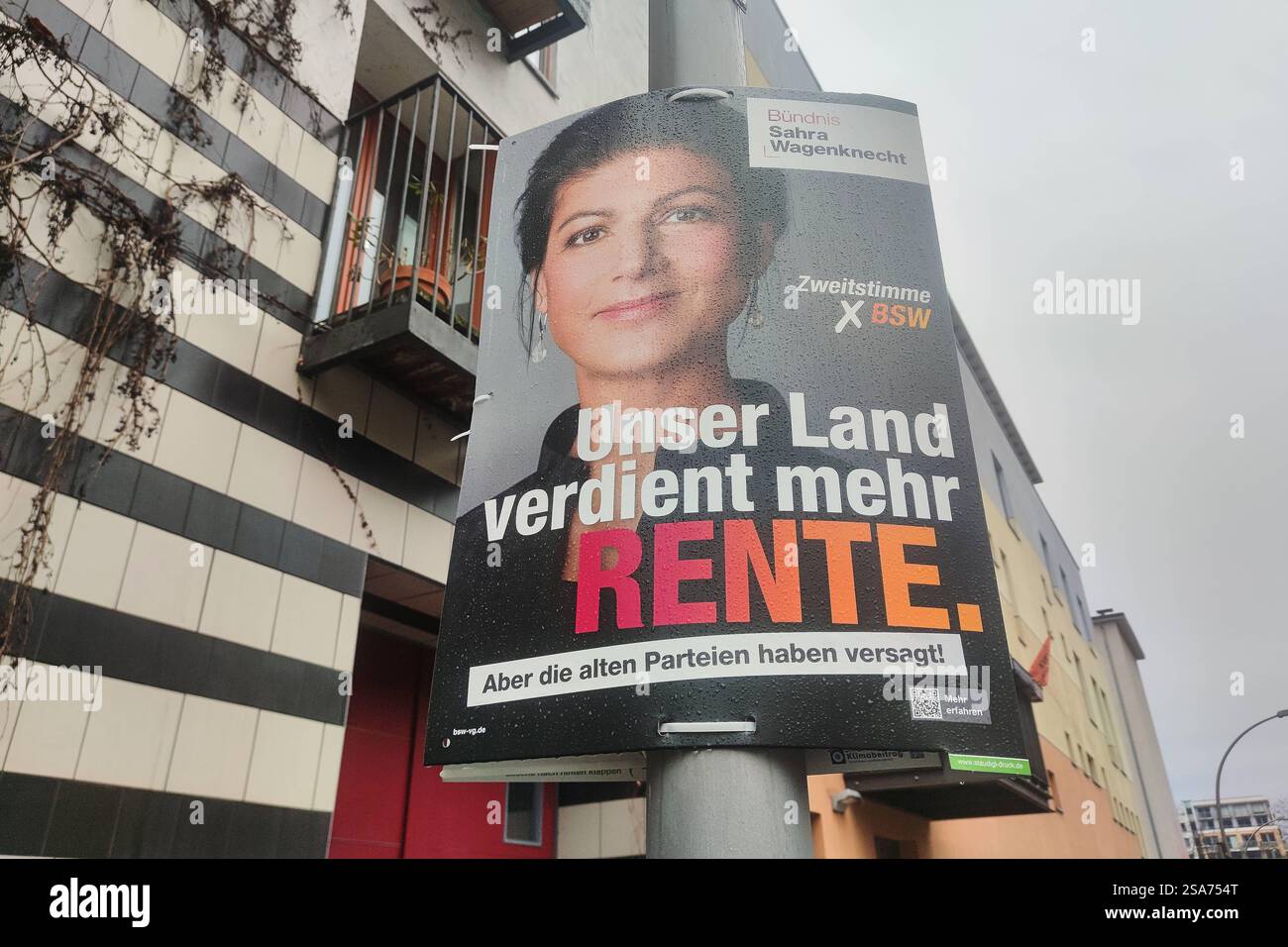 Berlin, Deutschland, 27.01.2025: BSW-Wahlplakat zur Bundestagswahl mit ...