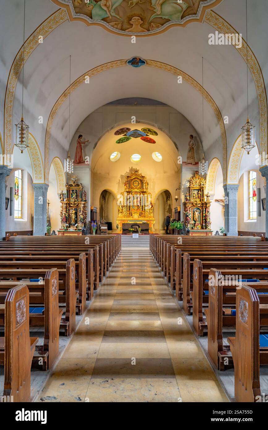 The St. Mauritius Church interior, Zermatt, Switzerland, Europe Stock ...