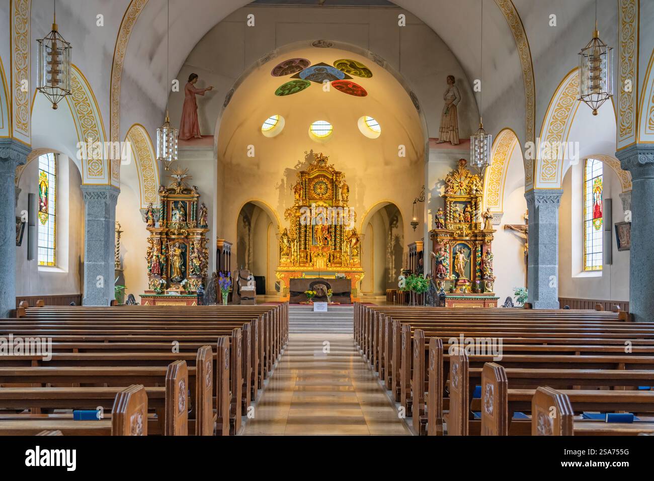 The St. Mauritius Church interior, Zermatt, Switzerland, Europe Stock ...