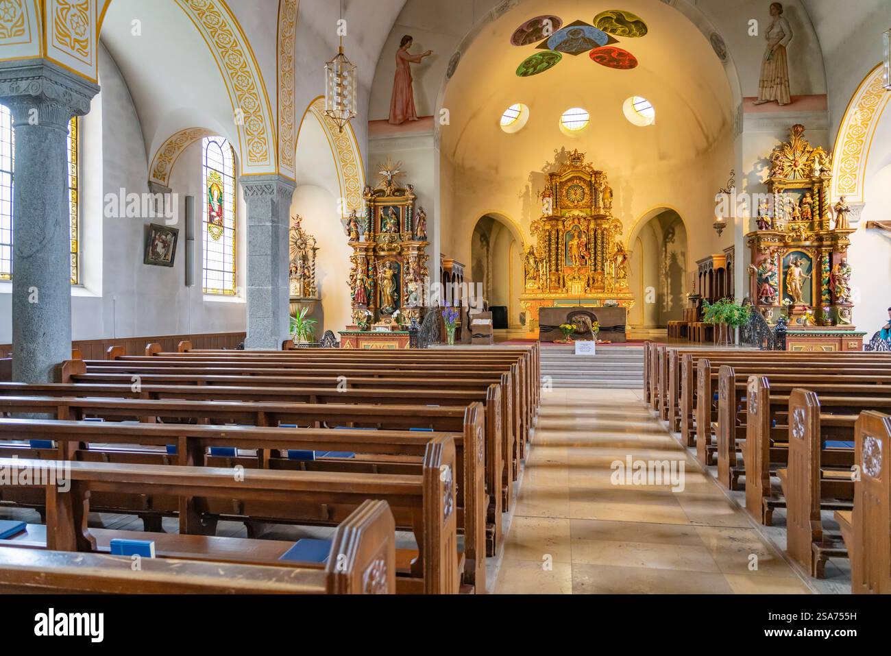 The St. Mauritius Church interior, Zermatt, Switzerland, Europe Stock ...