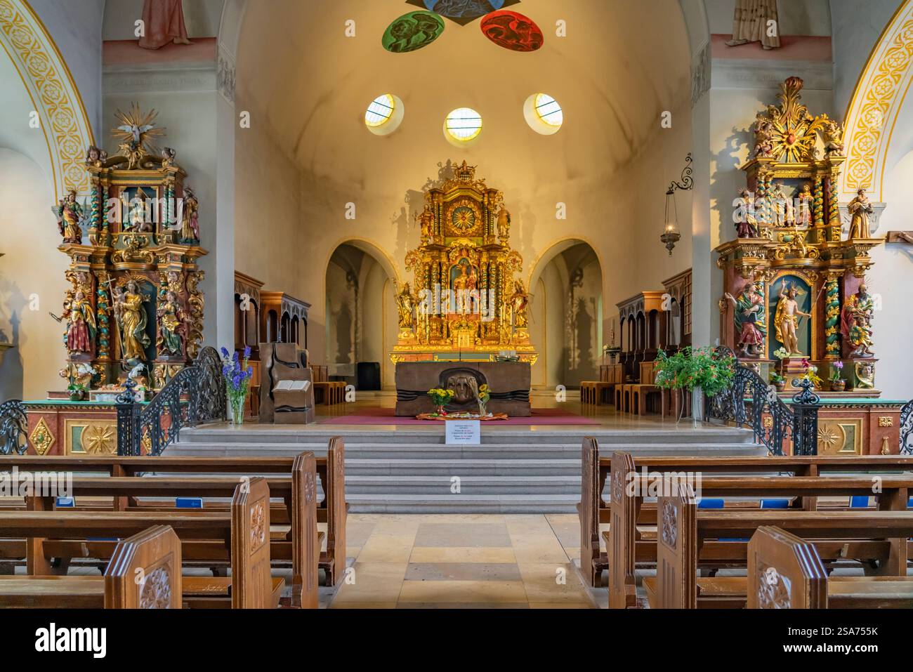 The St. Mauritius Church interior, Zermatt, Switzerland, Europe Stock ...