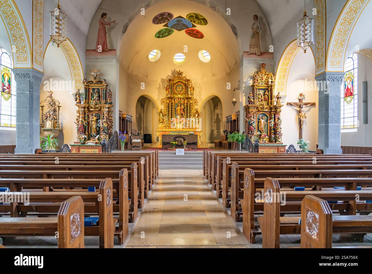 The St. Mauritius Church interior, Zermatt, Switzerland, Europe Stock ...