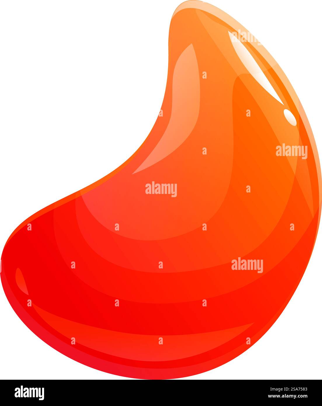 Orange liquid gel blob is splashing, forming an abstract shape. Orange ...