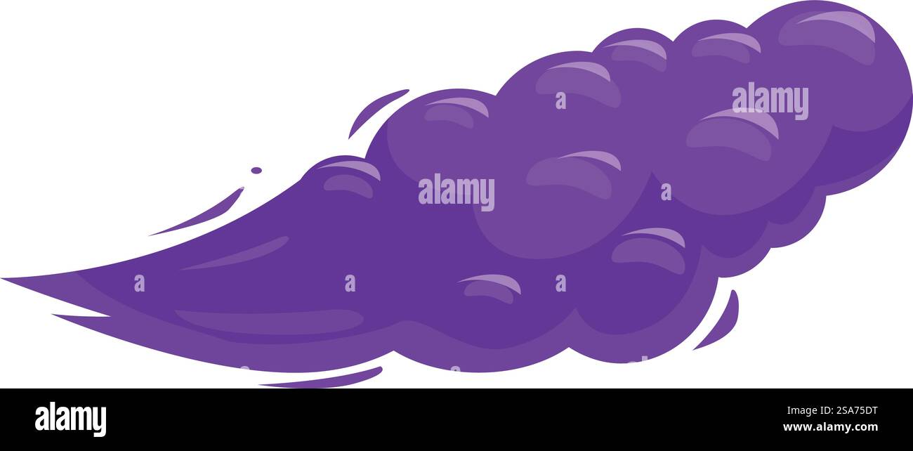 Cloud of purple smoke is floating and leaving a trail Stock Vector ...
