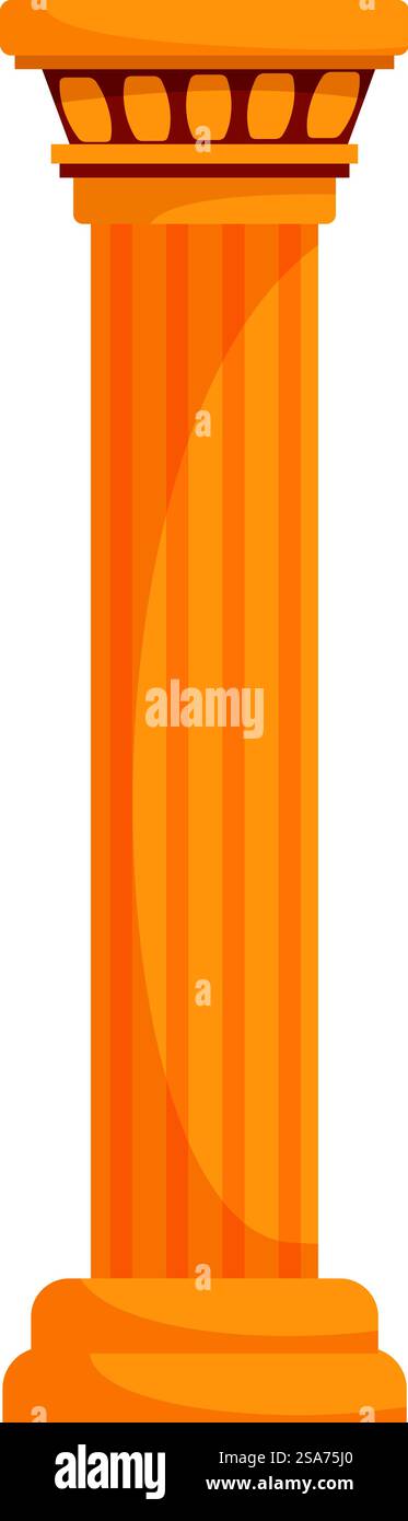 Golden greek column with fluting and base is an architectural element ...