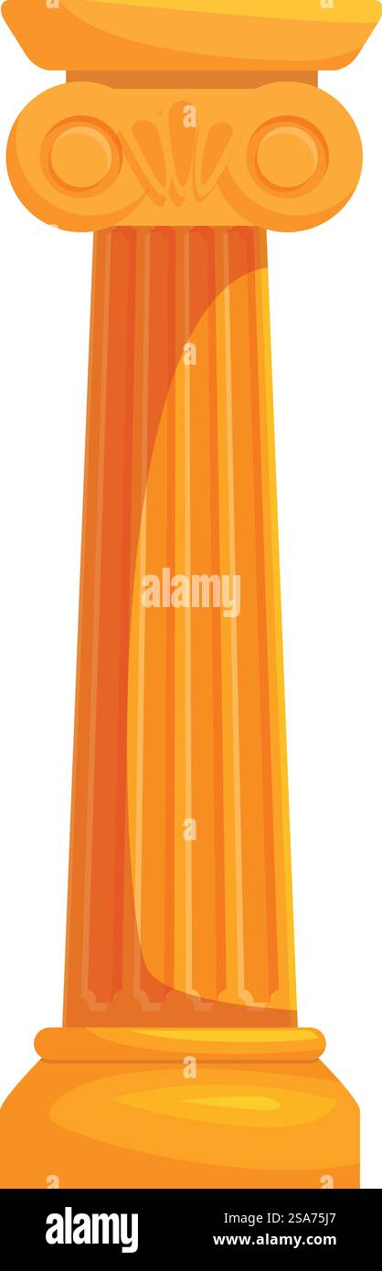 Fluted column with a golden finish, reminiscent of ancient greek and ...
