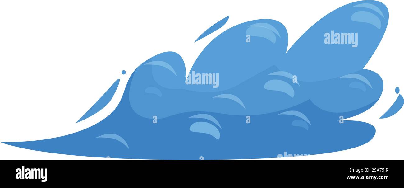 Cartoon liquid wave flowing, making splashes and forming funny shapes ...