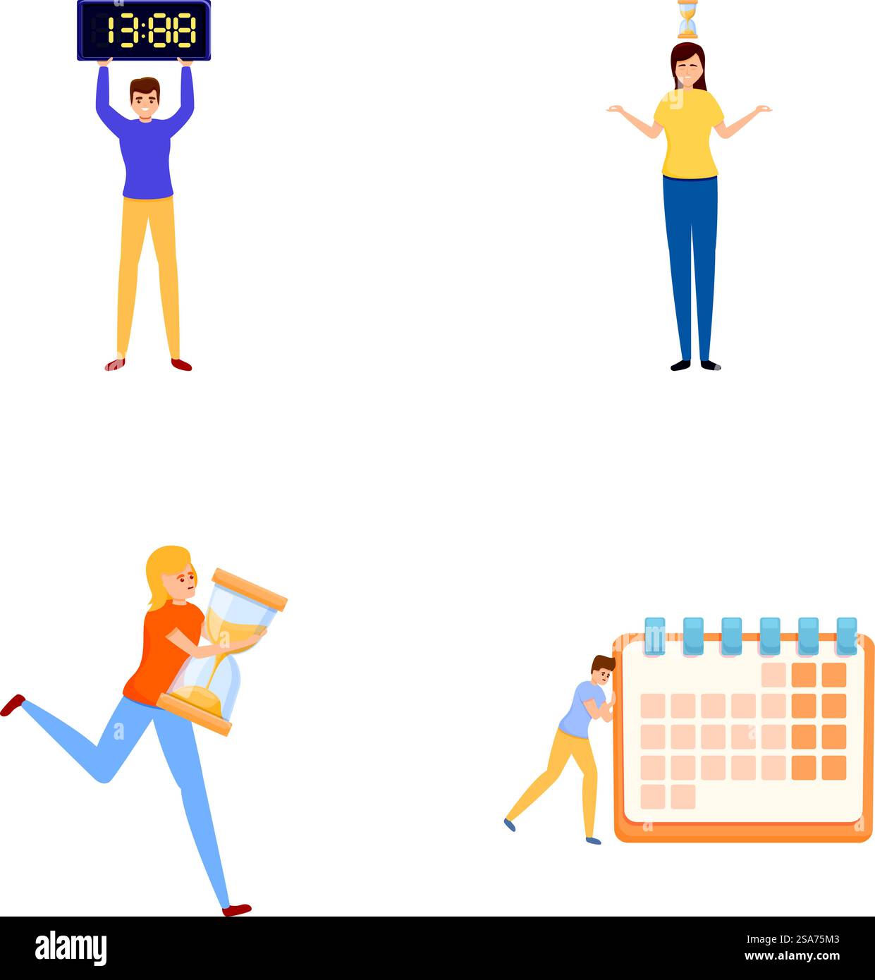 Woman work clock set hi-res stock photography and images - Alamy