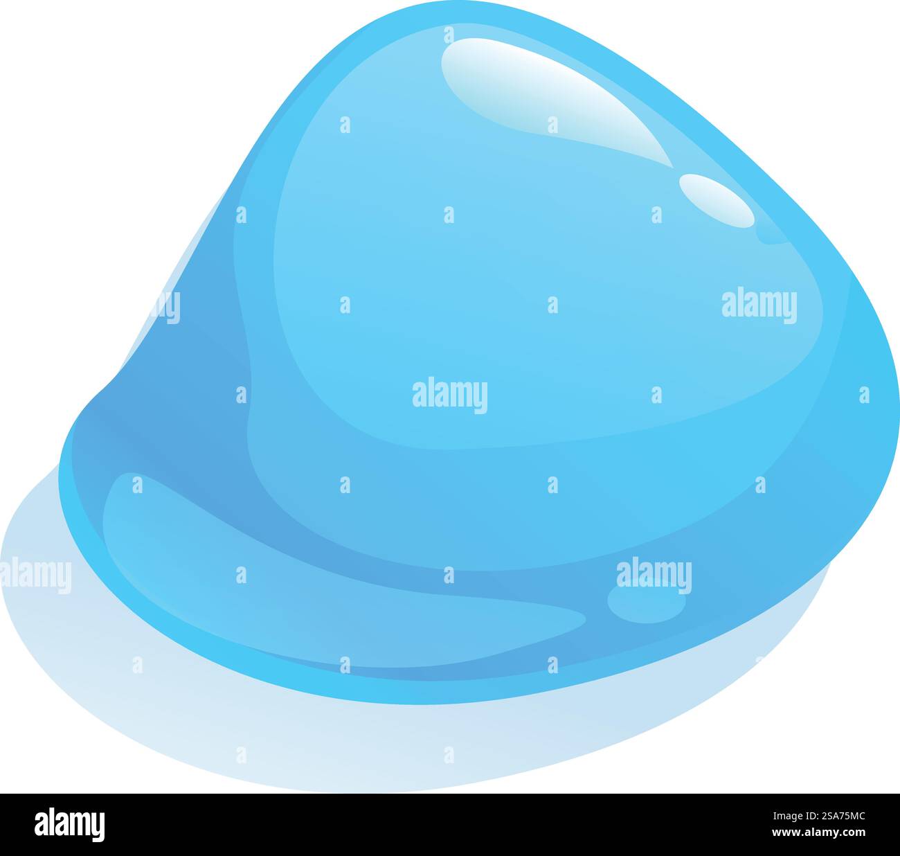 Big, blue, aqua blob lying down in isometric view. Big blue aqua blob ...