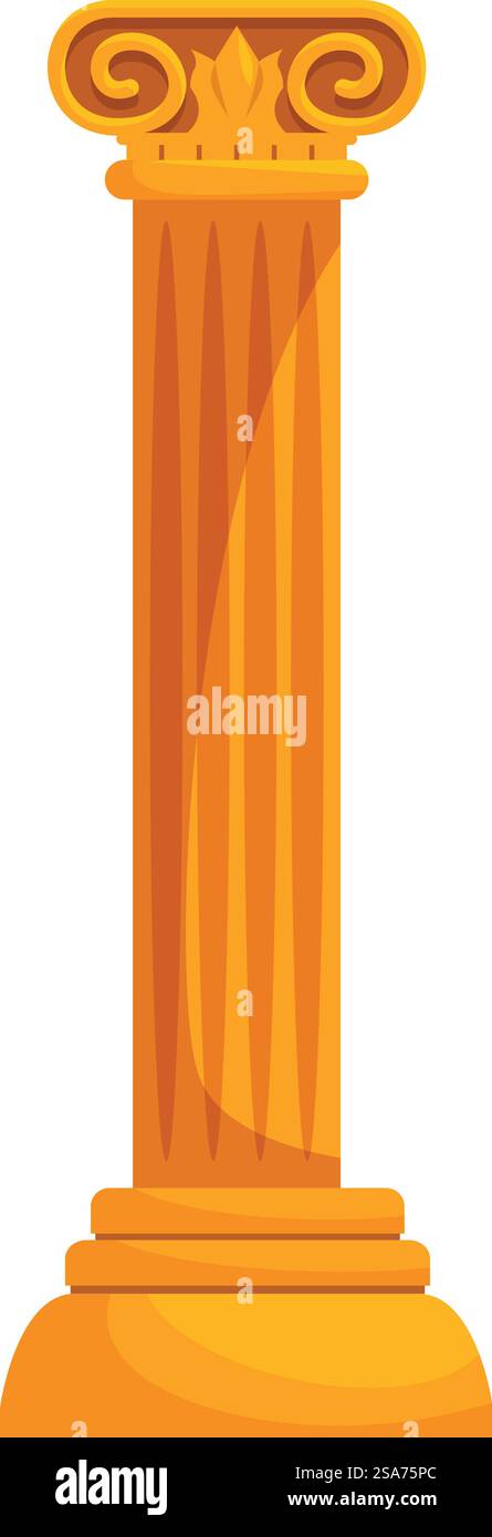 Shiny golden column with details, representing classical architecture ...