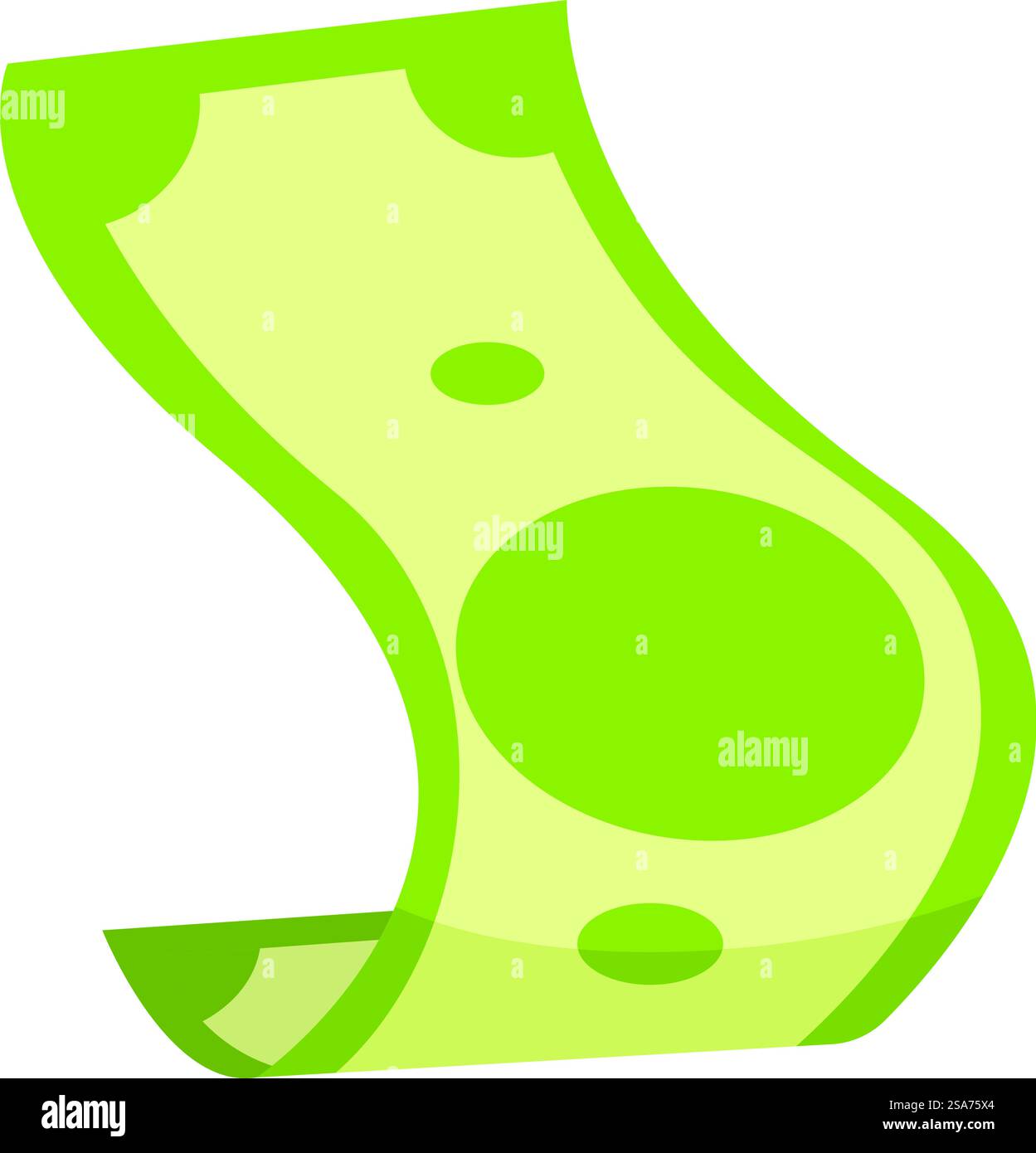 Green banknote is waving in the air, symbolizing financial success and ...