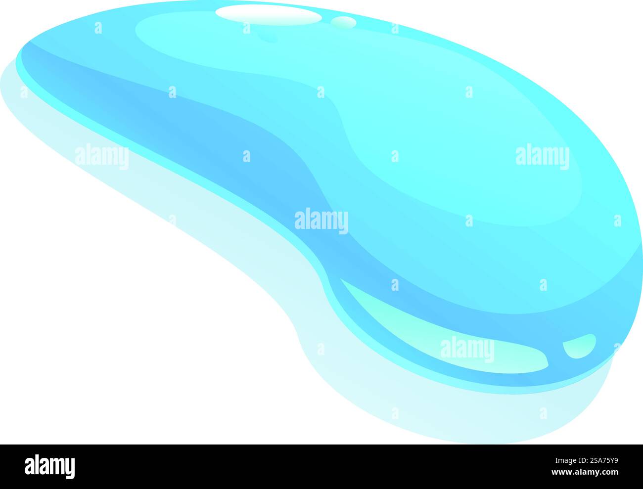 Big blue water drop is creating a puddle on a white background. Big ...