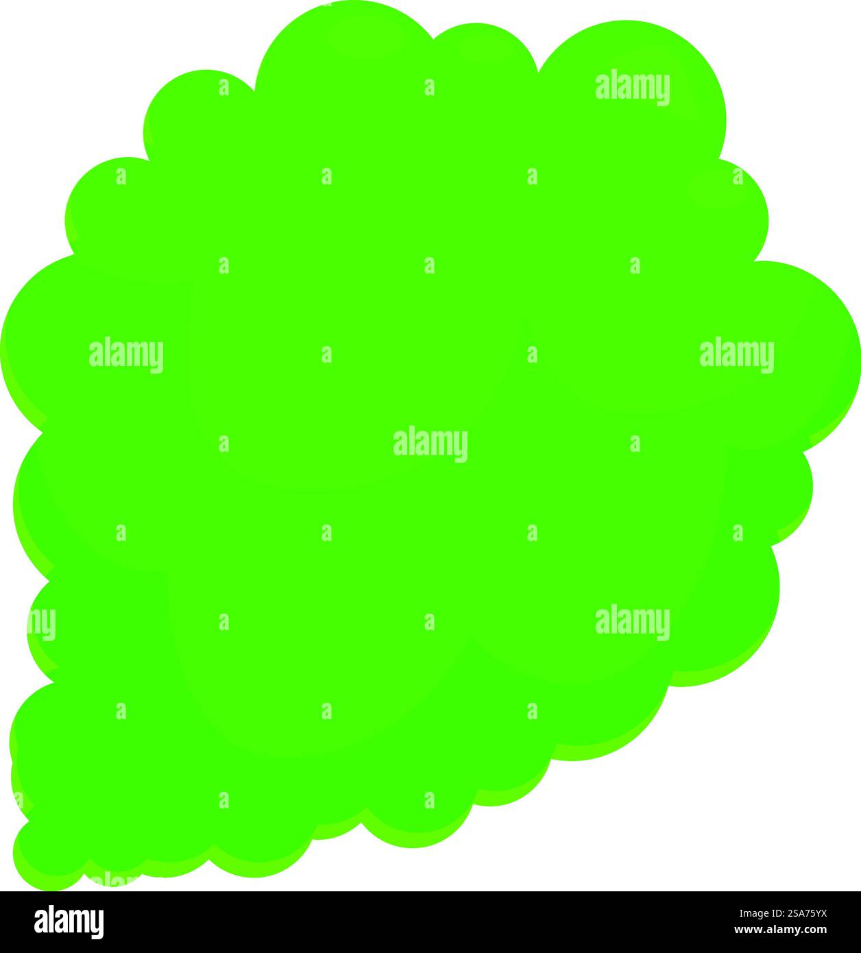 Bright green thought bubble is forming from many smaller bubbles. Green thought bubble forming ...