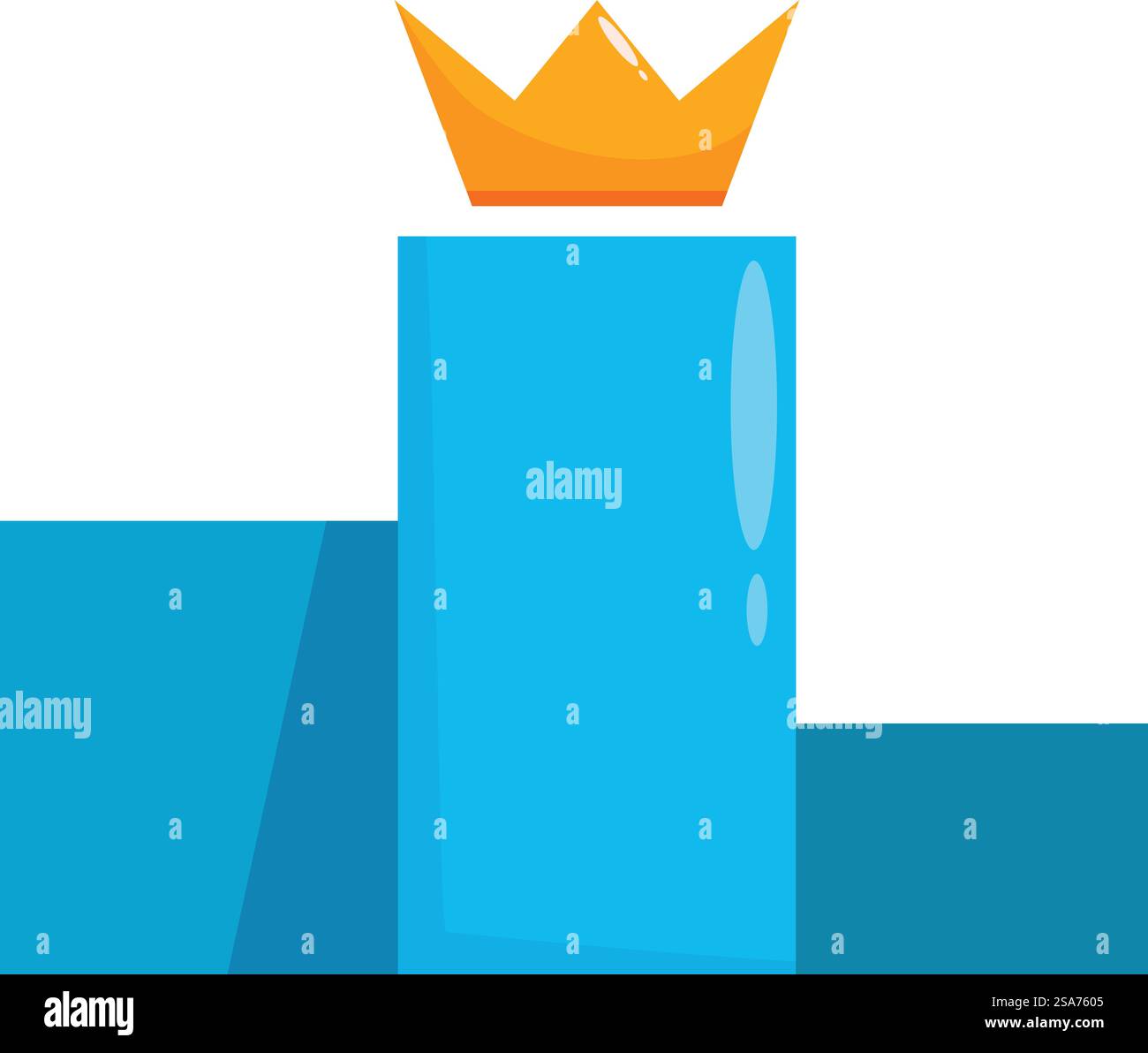 Empty winners podium with first place illuminated and topped with a ...