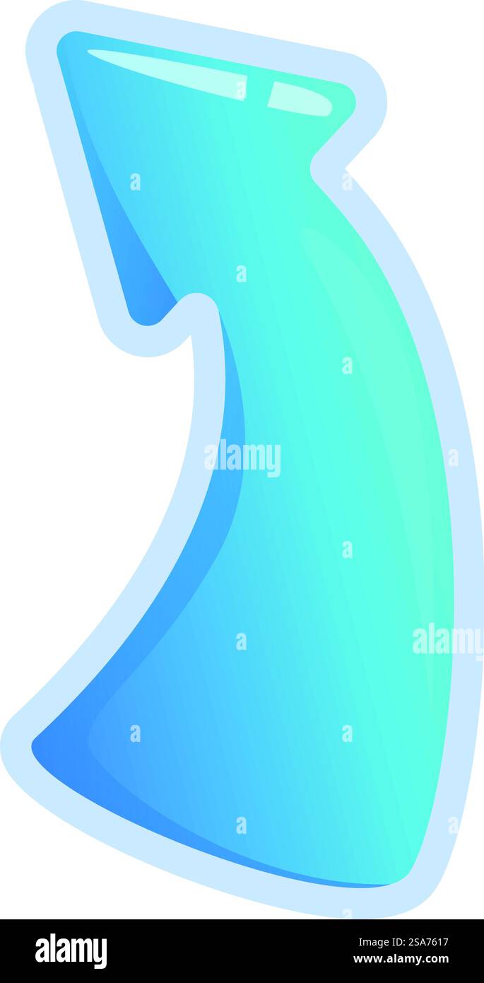 Blue arrow pointing up representing positive trend, growth and success ...