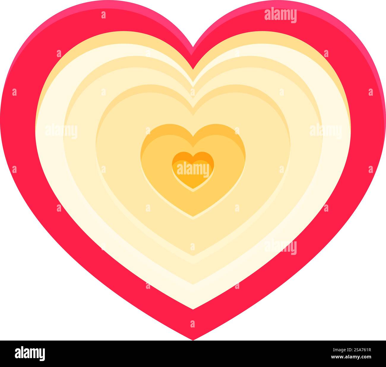 Red heart shape with smaller hearts inside, symbolizing love, affection ...