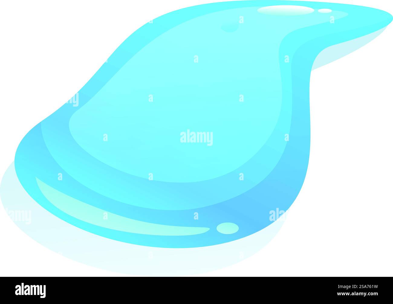 Cartoon blue liquid puddle flowing on the ground. Blue liquid puddle ...