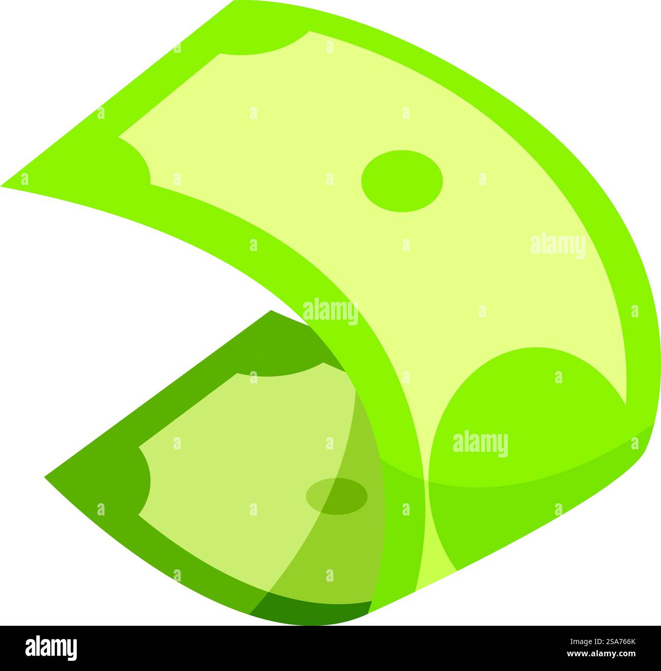 Green banknote is waving, representing the concepts of savings ...