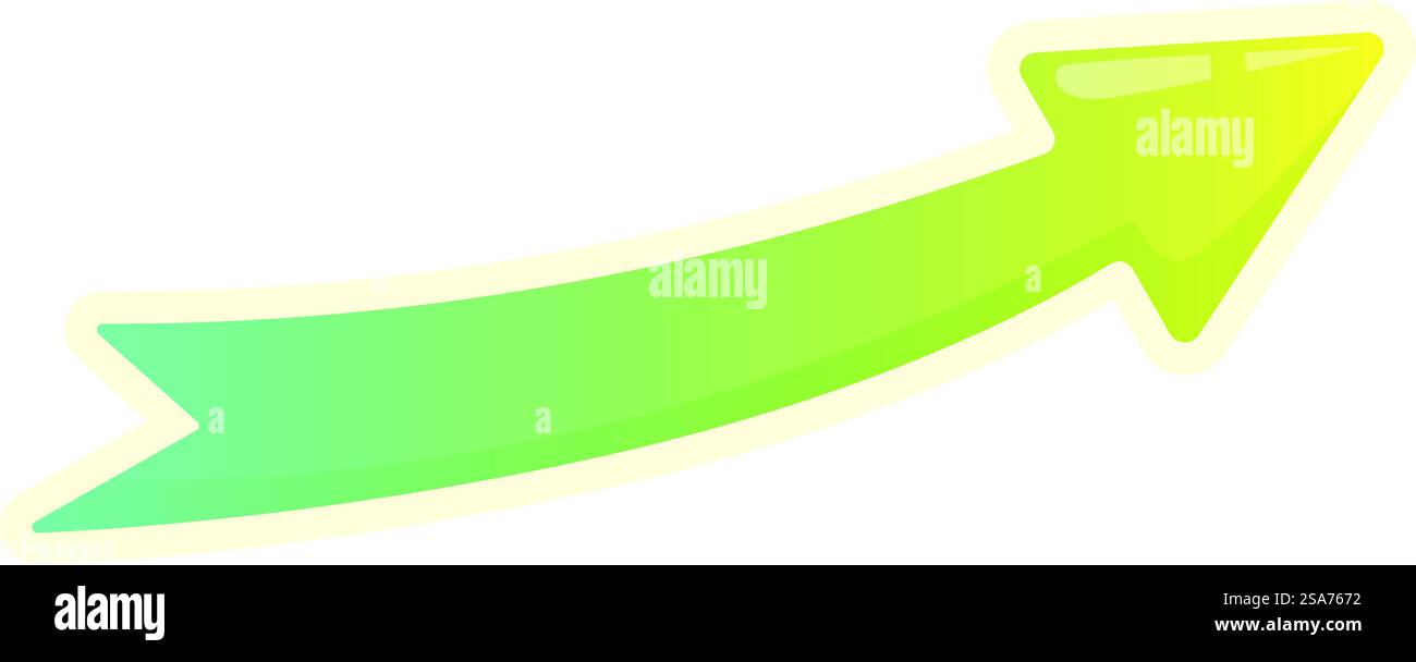 Green gradient arrow pointing up to the right Stock Vector Image & Art ...