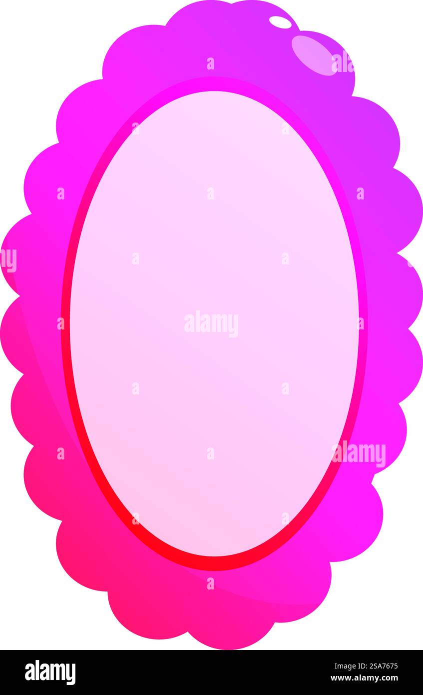 Pink oval frame with scalloped edges creating romantic atmosphere for ...