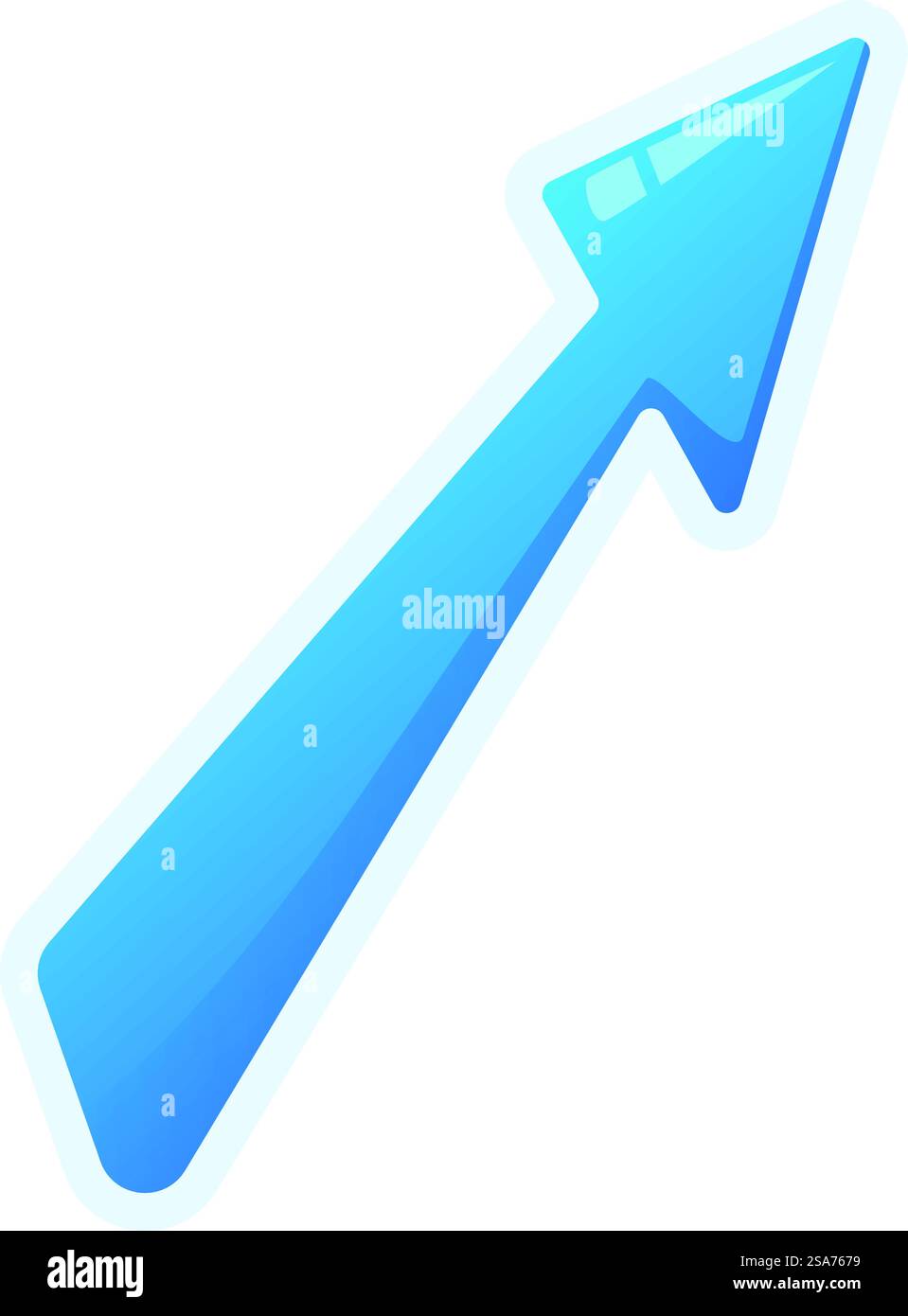 Blue arrow pointing up right showing growth, increase and success. Blue ...