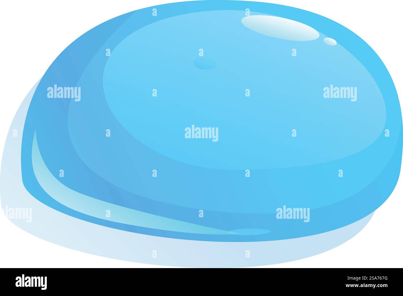 Large, glistening blue water drop forming a perfect dome shape. Big ...