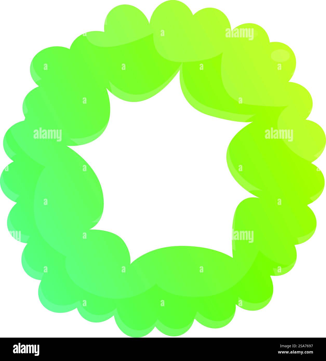 Green gradient blob frame is forming a blank circular copy space. Green ...