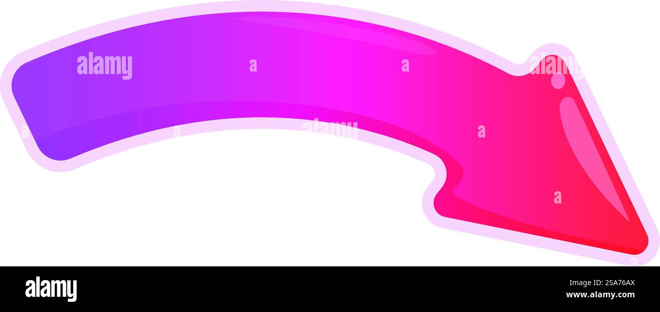 Red and pink gradient arrow is pointing down and to the right. Red and ...