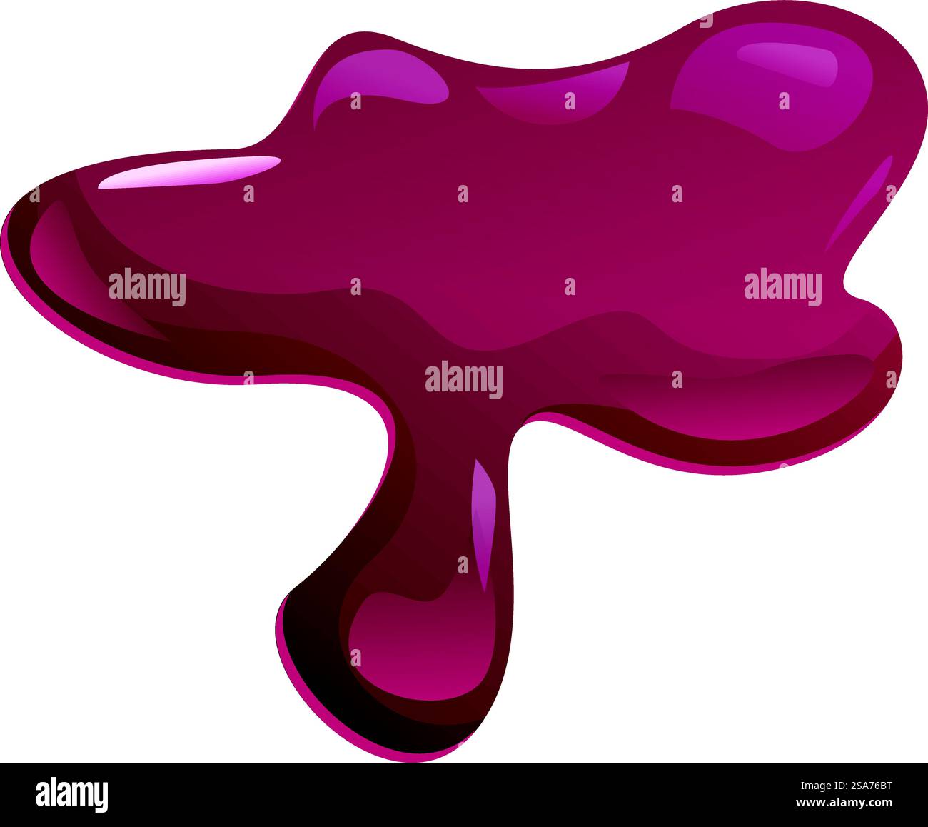 Thick, glossy, red syrup dripping down, isolated on white. Current red ...