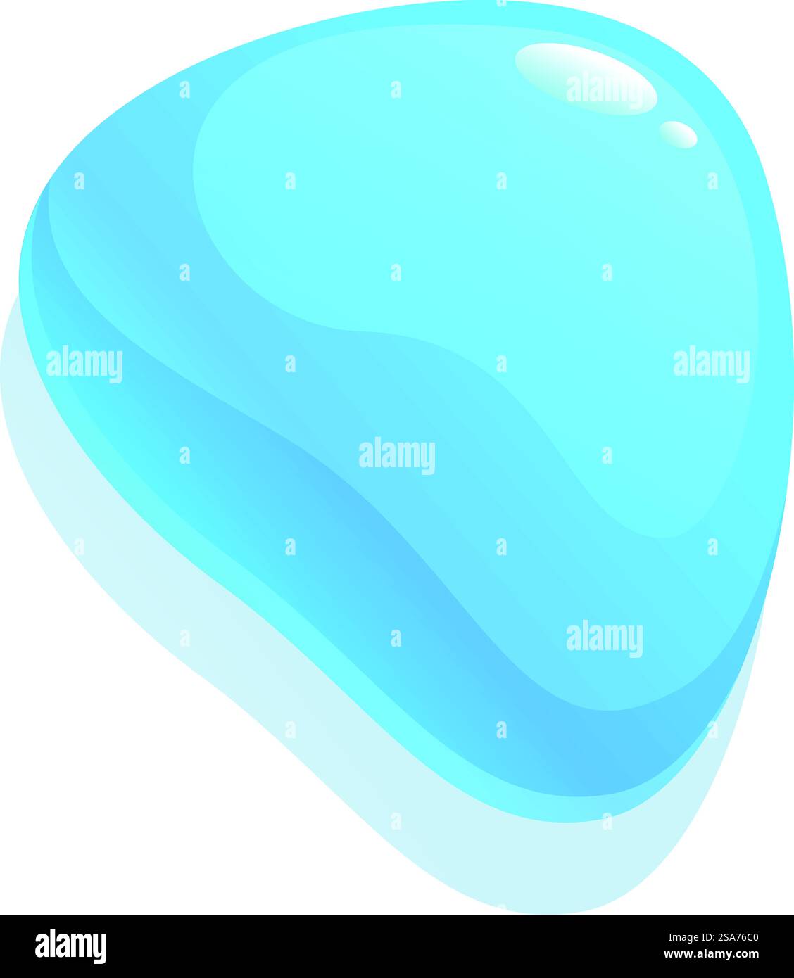 Blue blob shape reflecting light and creating a shadow. Blue blob shape ...