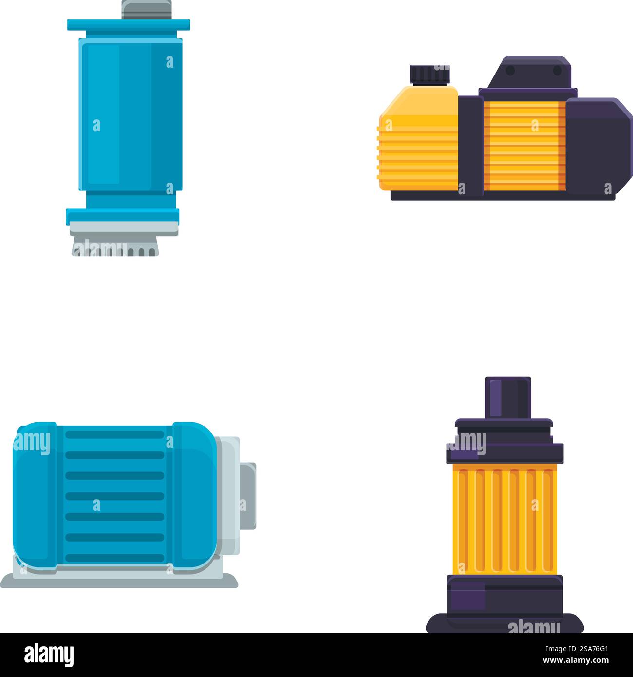 Water pump icons set cartoon vector. Water and liquid pumping ...