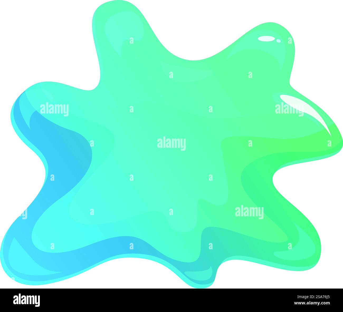 Blue slime blob is splashing, making an abstract organic shape. Blue ...