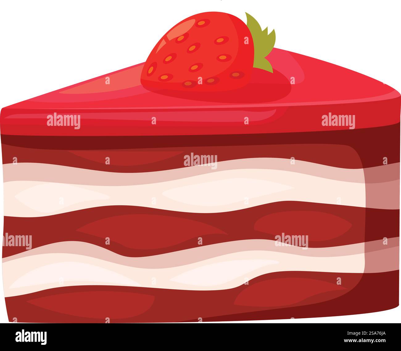 Strawberry cake slice sitting on a plate, appearing flavorful and ready ...