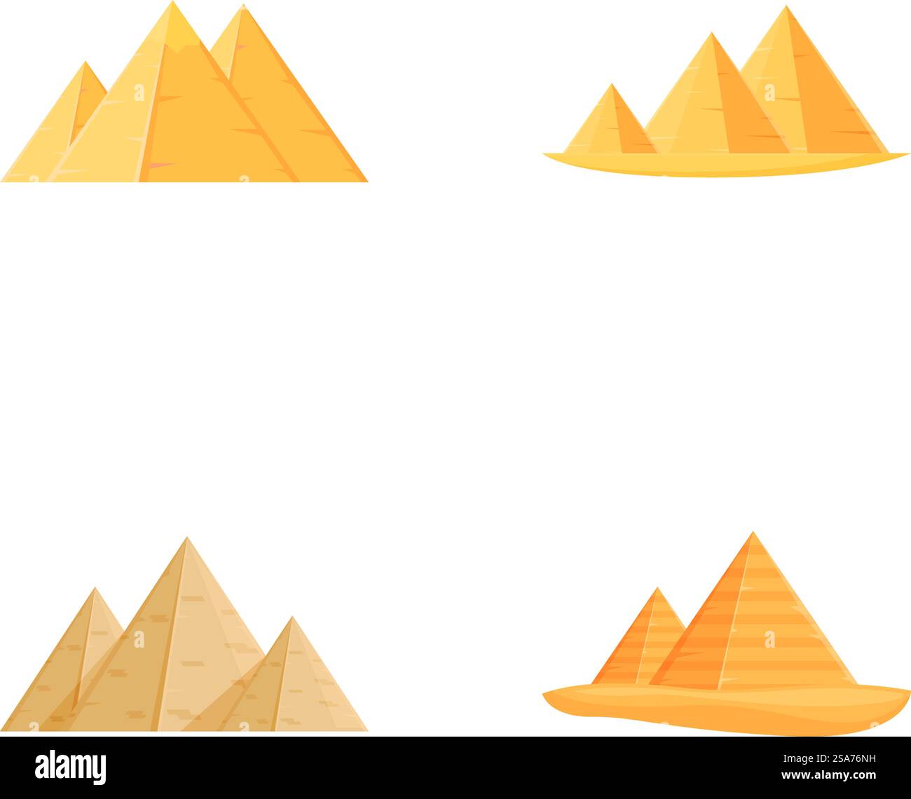 Pharaoh pyramid icons set cartoon vector. Ancient pharaoh tomb in ...