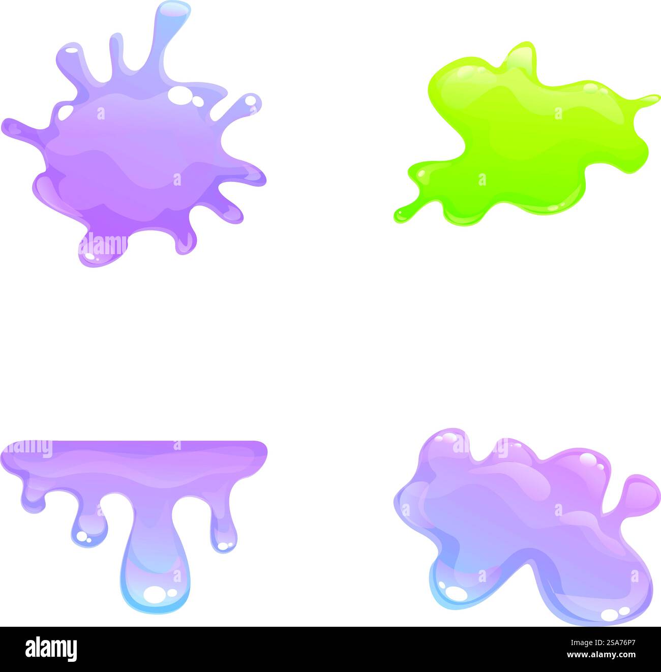 Colorful slime icons set cartoon vector. Various dripping slime stain ...