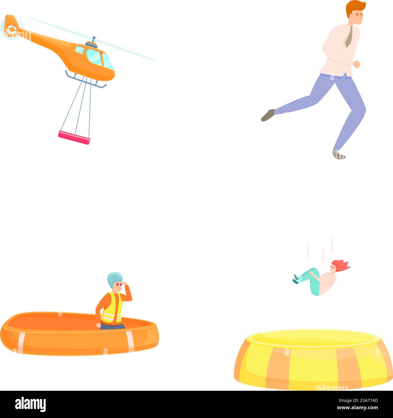 Emergency evacuation icons set cartoon vector. Evacuation in case of ...